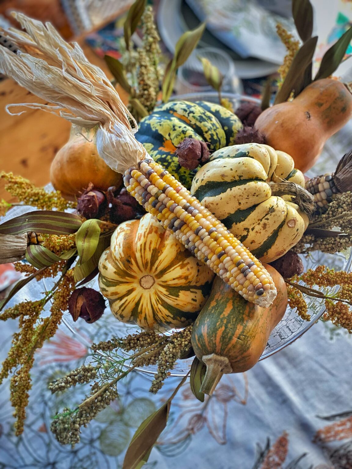 Abundant Harvest Thanksgiving Table Setting - Molly in Maine
