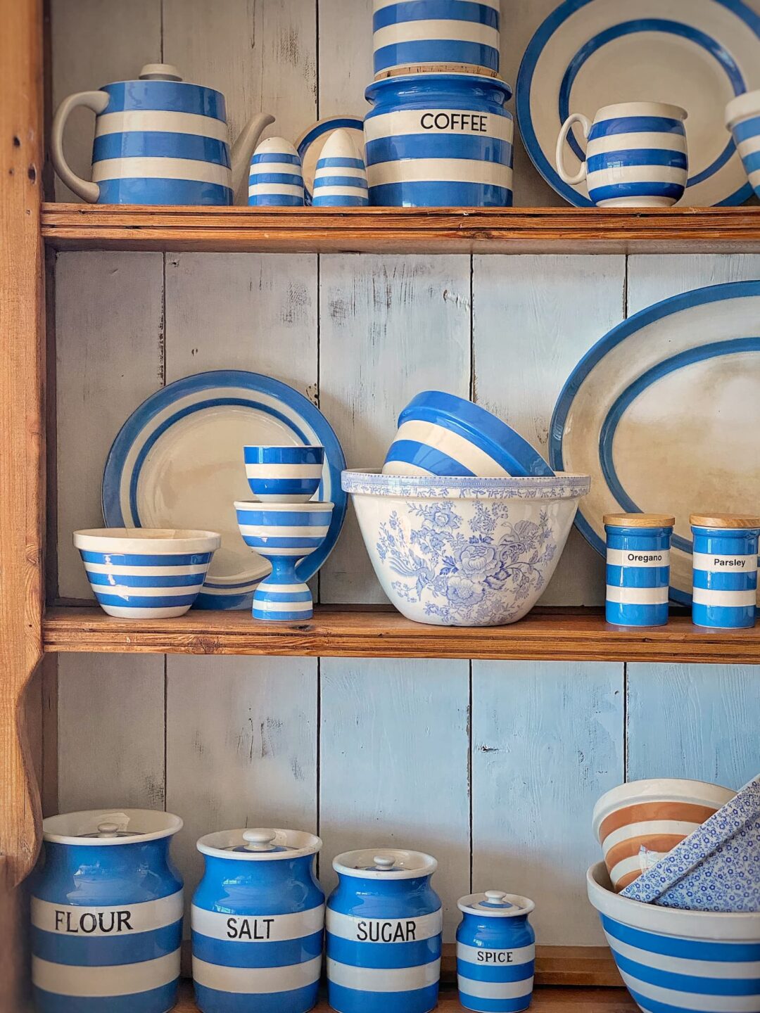 Coastal Blue and White: My Cornishware Hutch - Molly in Maine