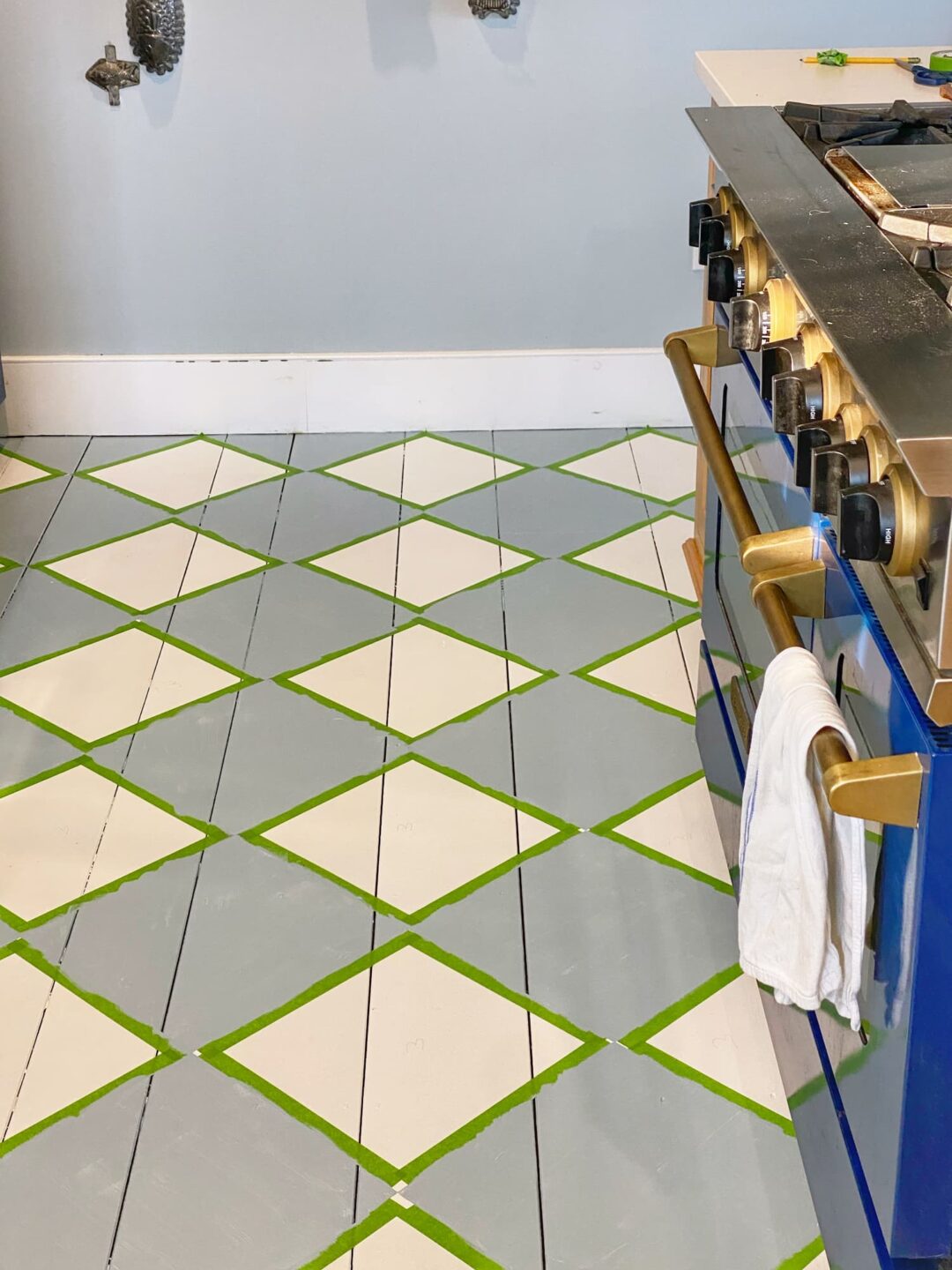 A Painted-Floor-Inspired Coastal Cottage Kitchen Refresh - Molly in Maine