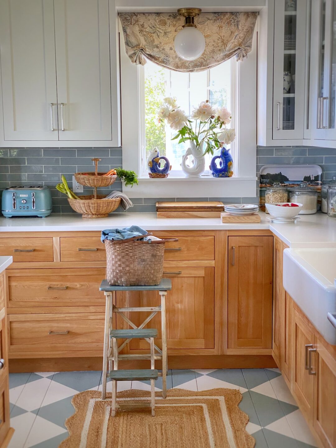 A Painted-Floor-Inspired Coastal Cottage Kitchen Refresh - Molly in Maine
