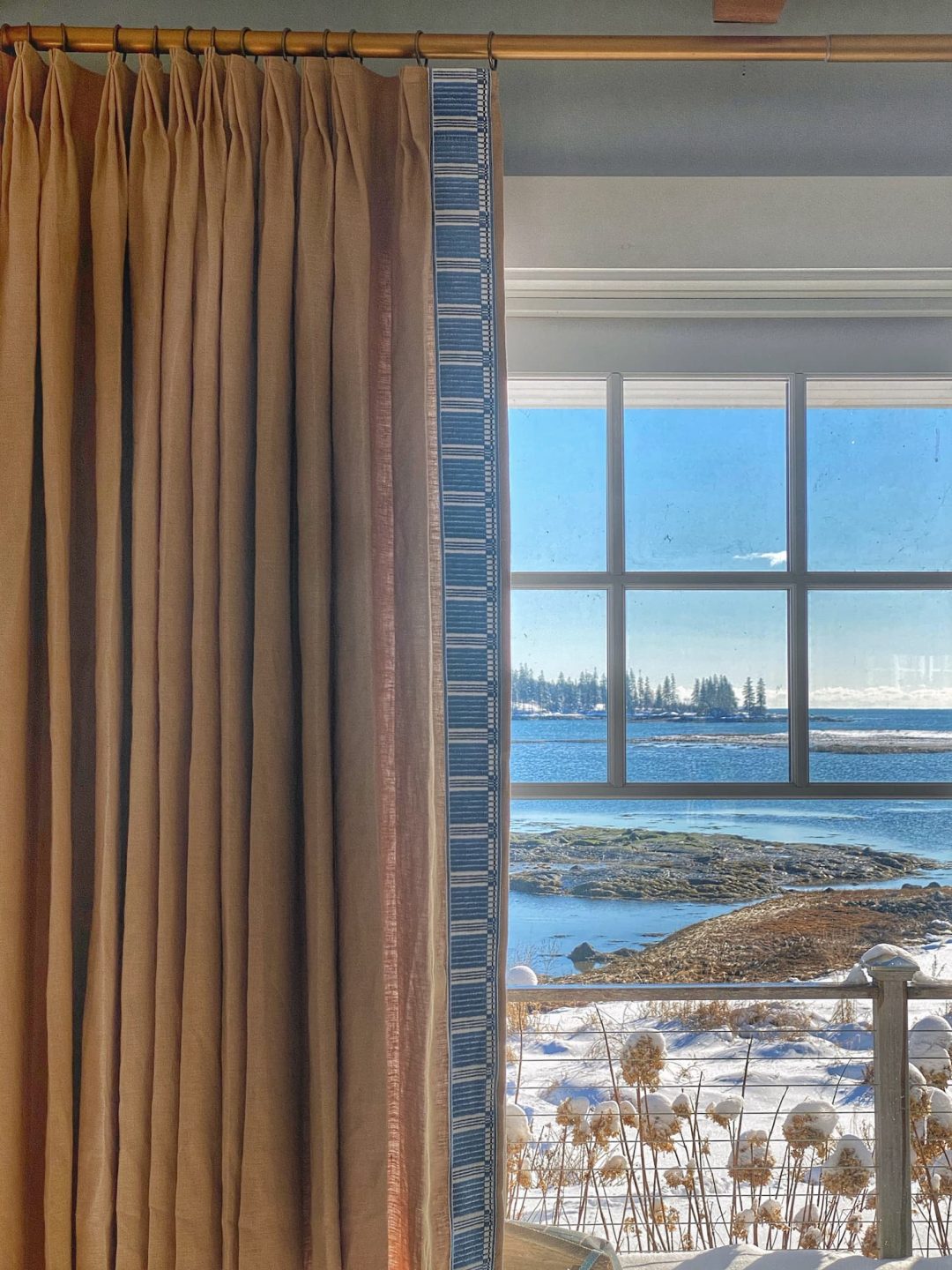 Coordinating Window Treatments In An Open Floor Plan Space - Molly in Maine