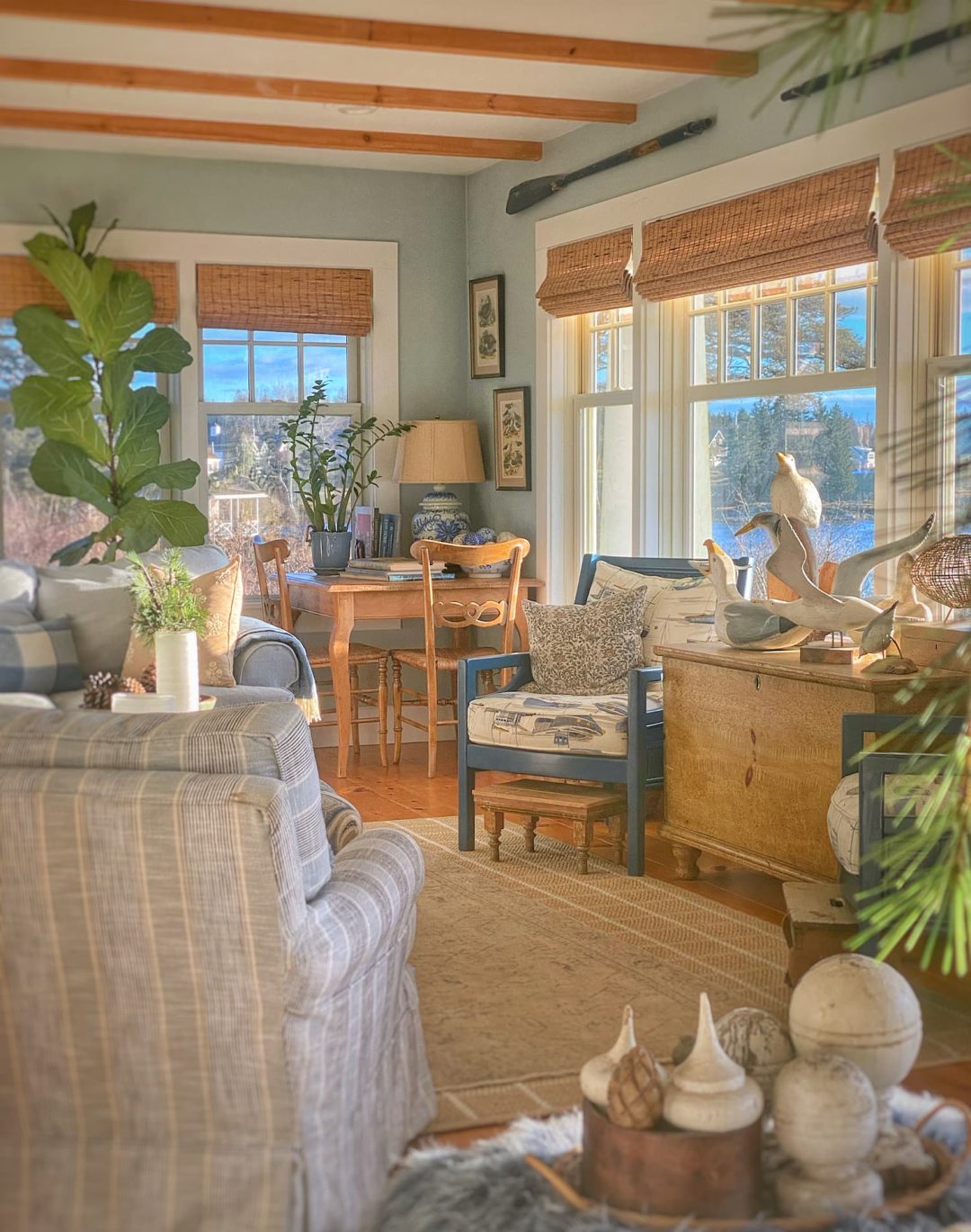 Coordinating Window Treatments In An Open Floor Plan Space - Molly in Maine