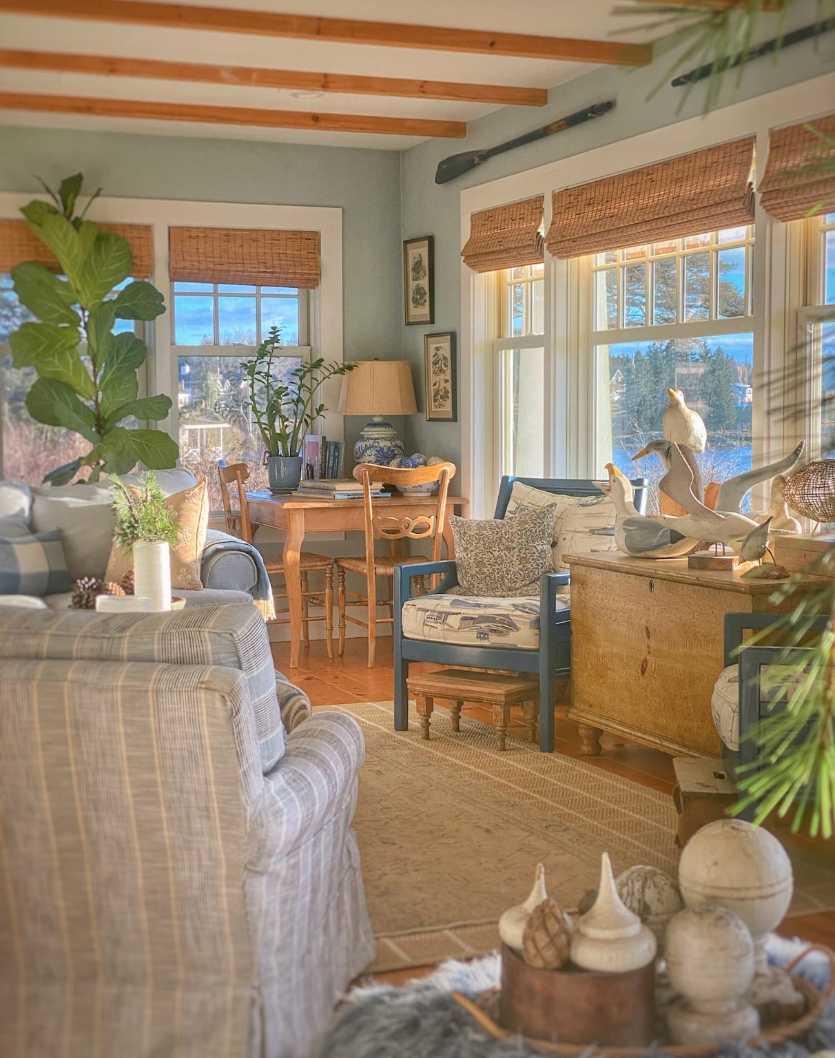 Coordinating Window Treatments In An Open Floor Plan Space - Molly in Maine