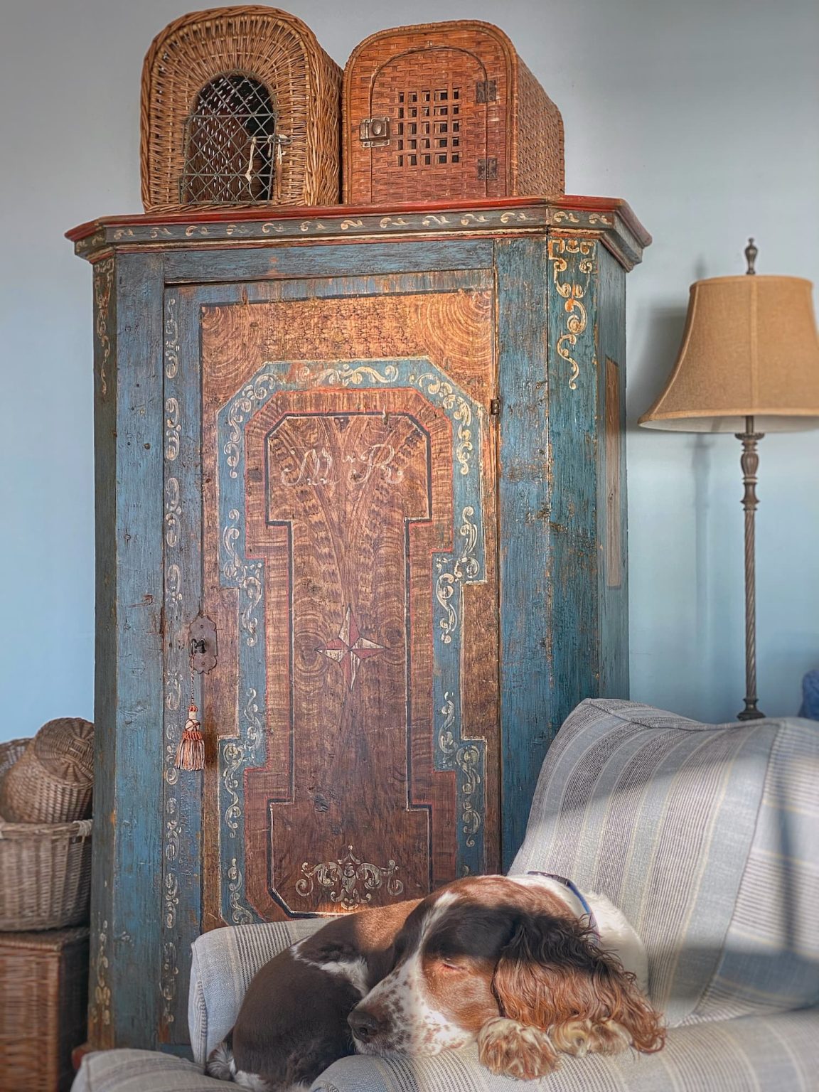 My Antique European Painted Cabinet | Meant To Be Mine - Molly in Maine